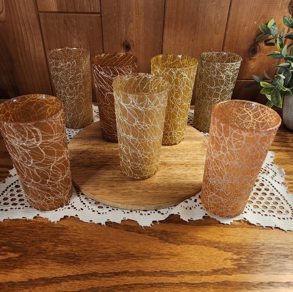 Dining | Vintage Spaghetti String Glass Tumblers | Poshmark